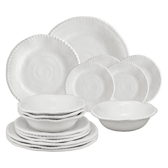 Rosalind Wheeler Assaria 16 Piece Melamine Dinnerware Set, Service for 4 & Reviews | Wayfair